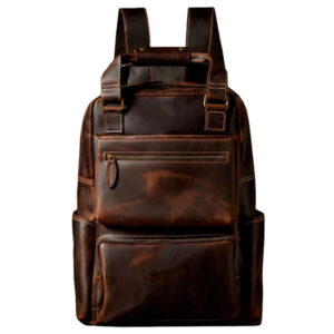 Brown Travel Leather Retro Backpack For Men - Paradise Jacket