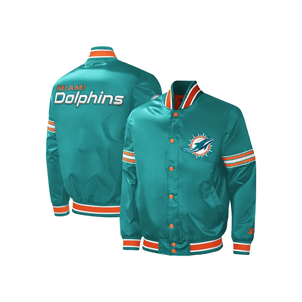 Men’s Aqua Dolphins Starter Jacket - Paradise Jacket