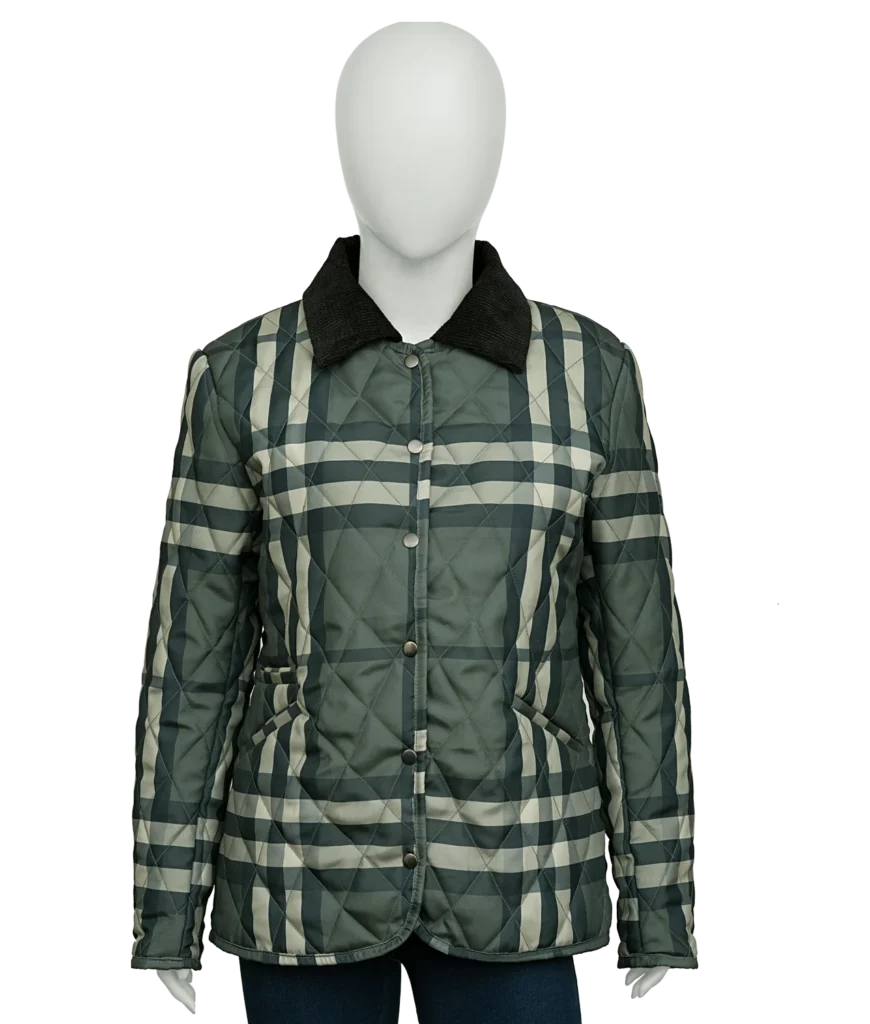 Women’s Quilted Green Checked Jacket - Paradise Jacket