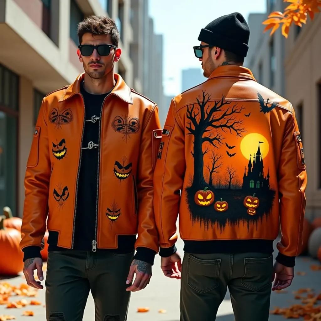 Haunted Castle Halloween Leather Jacket - Paradise Jacket